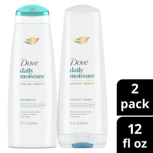 Dove Daily Moisture Damage Therapy Shampoo Conditioner, 12 fl oz - ShopRite