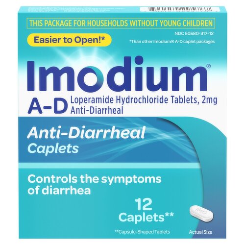 Imodium Anti-Diarrheal Caplets, 12 count, 2 mg - ShopRite