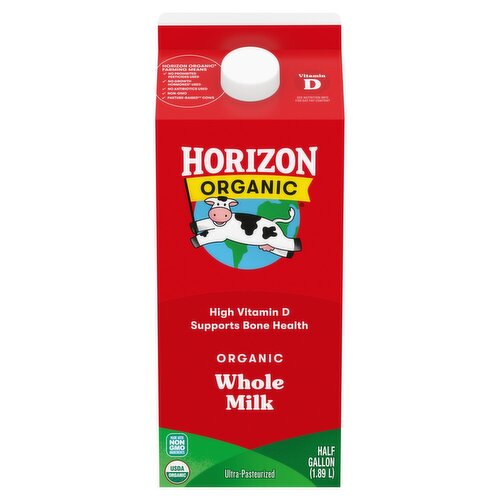 Horizon Organic Organic Ultra-Pasteurized Whole Milk, half gallon - The ...