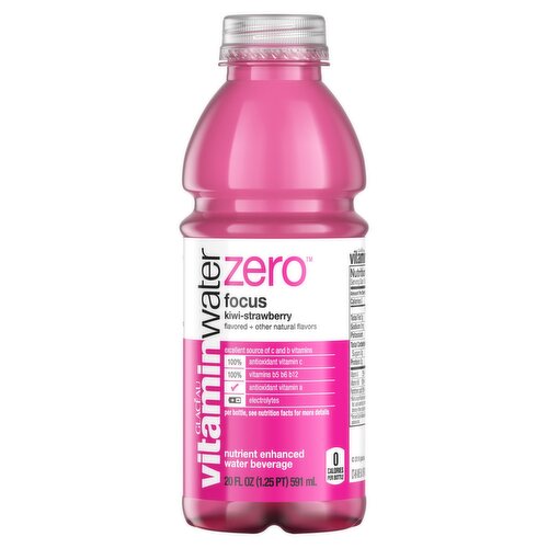 Glacéau Vitaminwater Zero Focus Kiwi-Strawberry Nutrient Enhanced Water ...