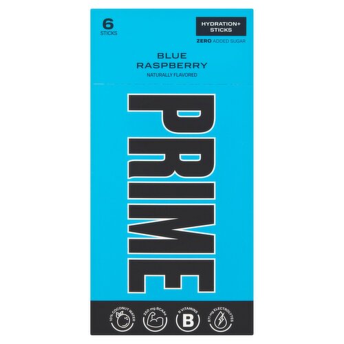 Prime Blue Raspberry Hydration + Sticks Electrolyte Drink Mix, 6 count ...