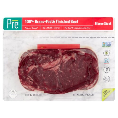 Pre Ribeye Steak 100% Grass-Fed & Finished Beef, 10 oz - Gourmet