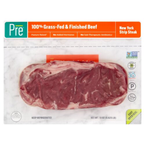 Pre New York Strip Steak 100% Grass-Fed & Finished Beef, 10 oz - Fairway